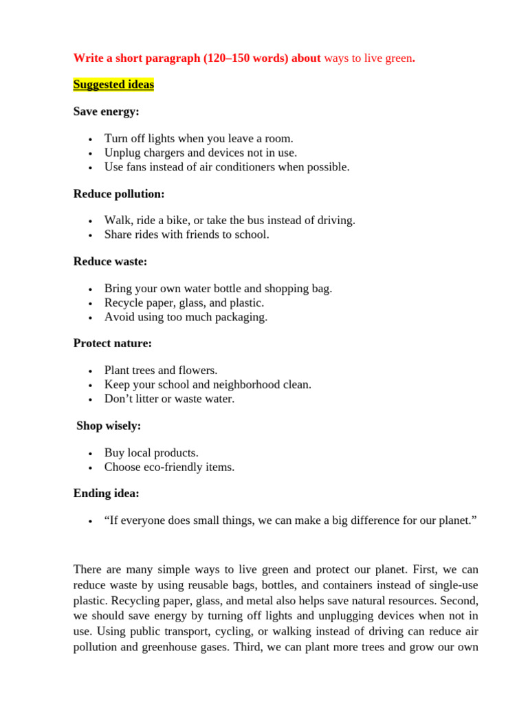 Ta10 - Short Paragraph Writing | PDF