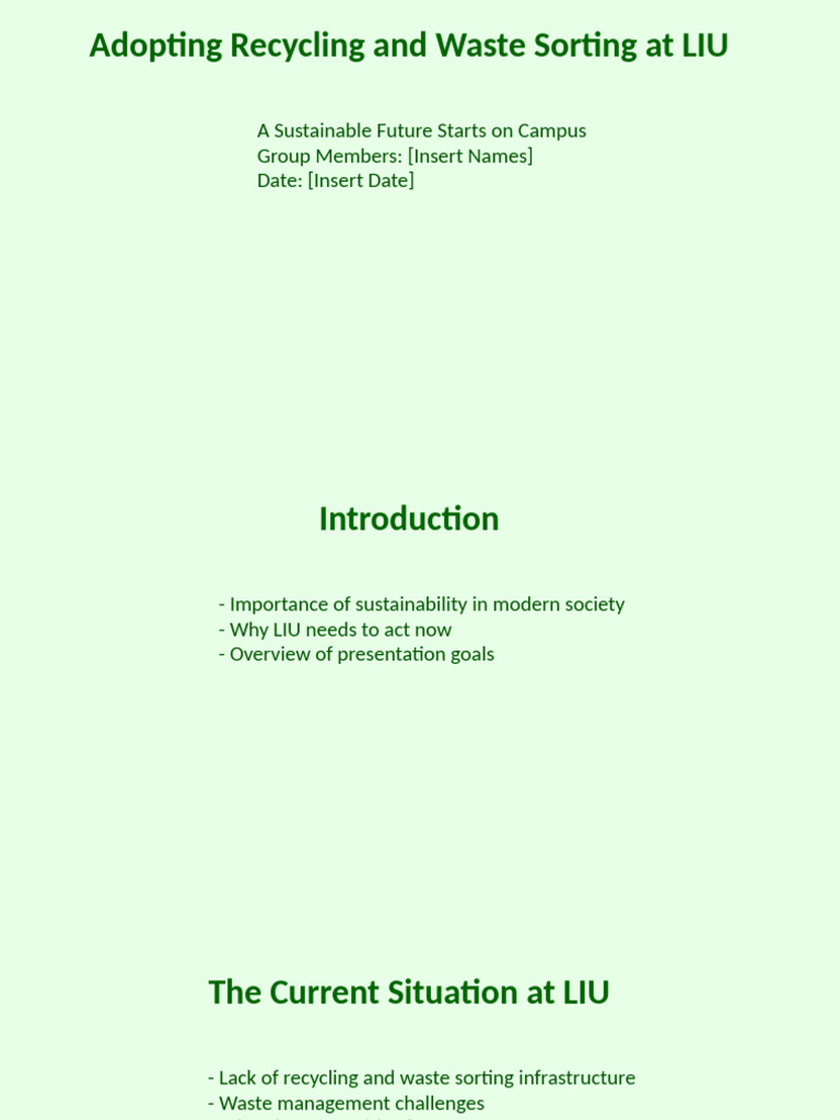 Eco Themed Recycling Presentation | PDF
