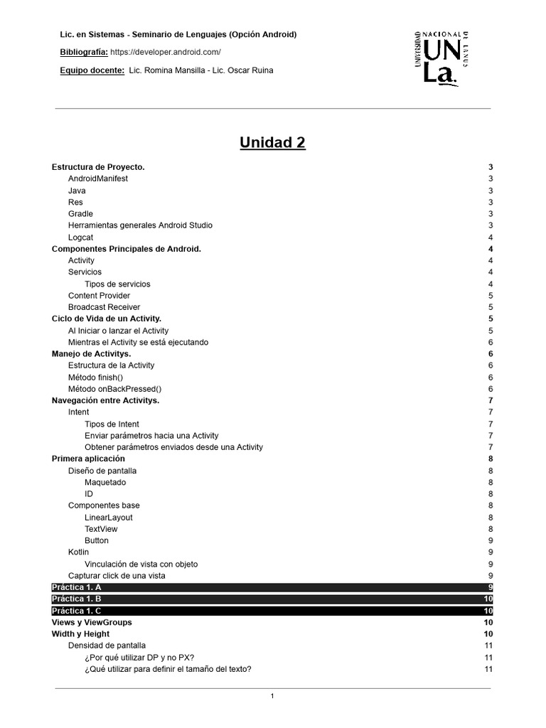Unidad 2 - Compilado Teoría | PDF | Aplicación movil | Java (lenguaje de programación)