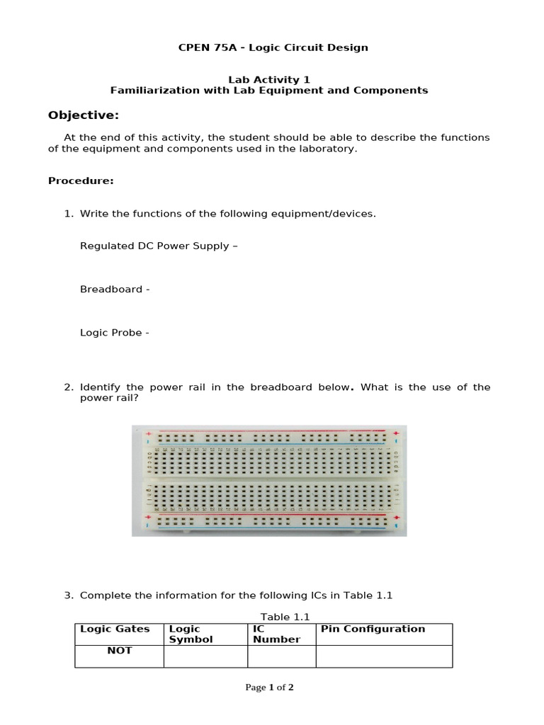 Activity 1 Familiarization | PDF