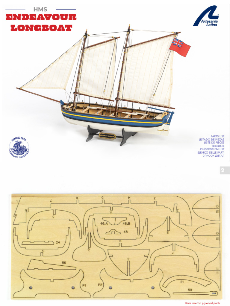 Parts List for HMS Endeavour Longboat | PDF