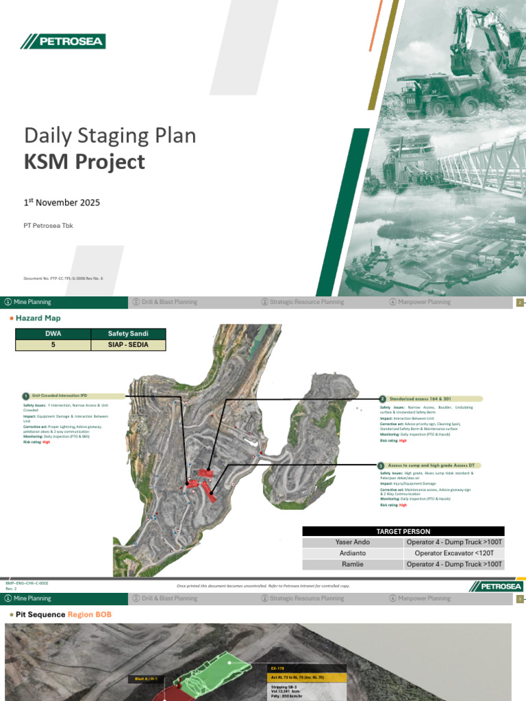 Daily Staging Plan - 251101 | PDF | Natural Materials | Resource Extraction