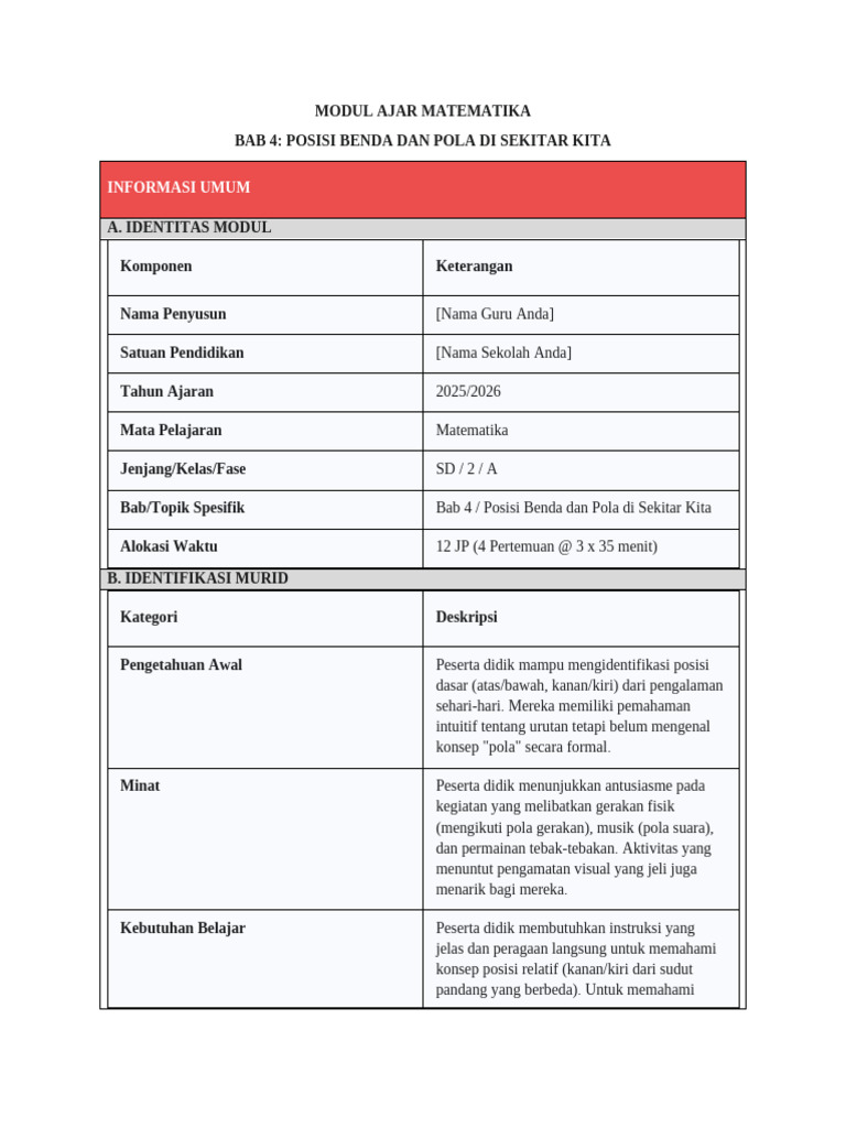 MTK KELAS 2 BAB 4 | PDF