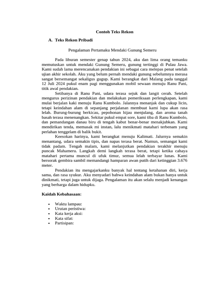 Contoh Teks Rekon | PDF