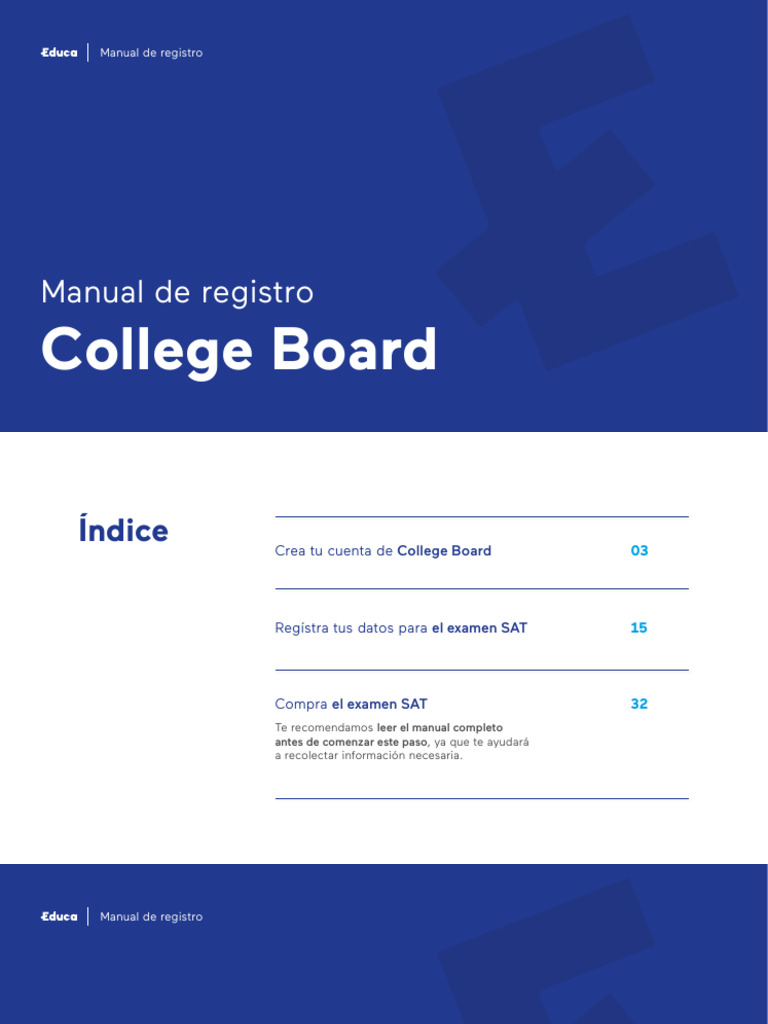 Manual Inscripción al SAT - College Board (1) | PDF | Se sentó