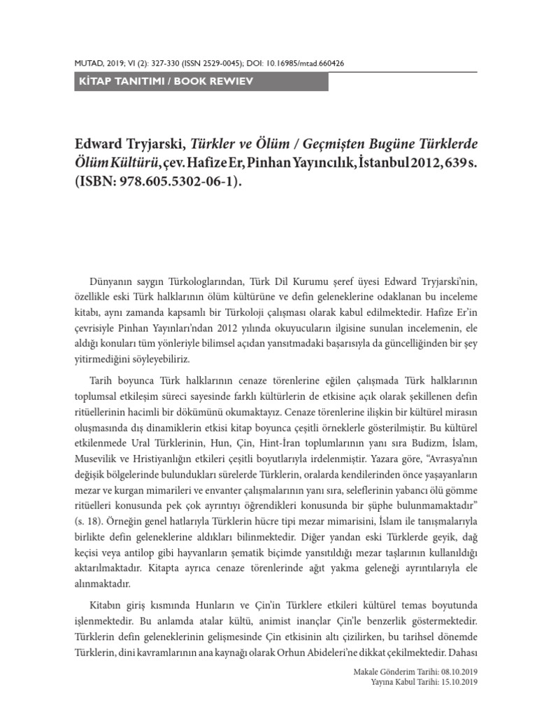 Turkler Ve Olum Gecmisten Bugune Turkler | PDF