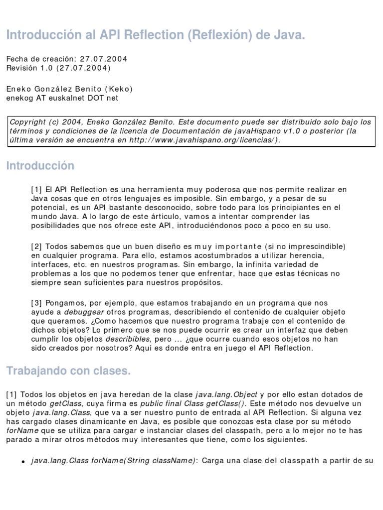 Guía del API Reflection en Java | PDF