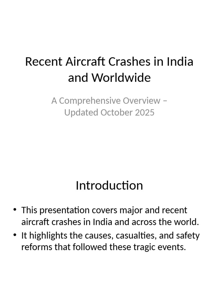 Recent Aircraft Crashes: Causes & Impact | PDF | Aviation Accidents And ...