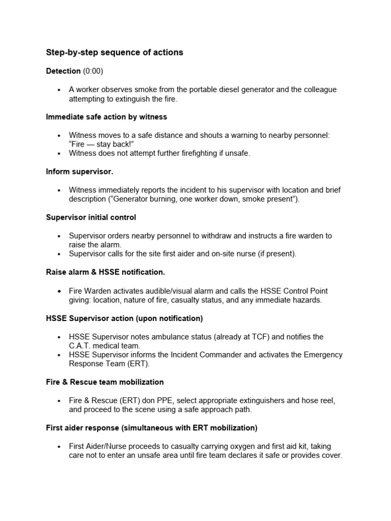 Step by Step Action - Fire & Medical Emergency Drill - October 22, 2025 ...