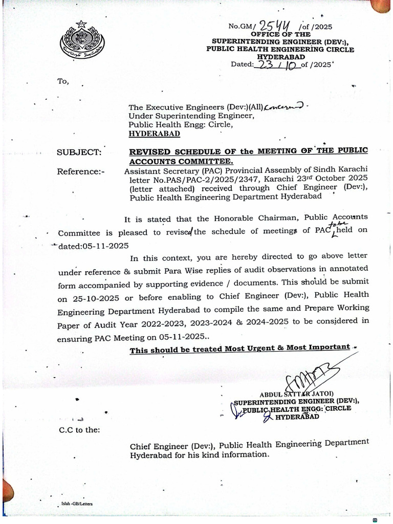 Revised Schedule of the Meeting of the Public Accounts Committee -1 | PDF