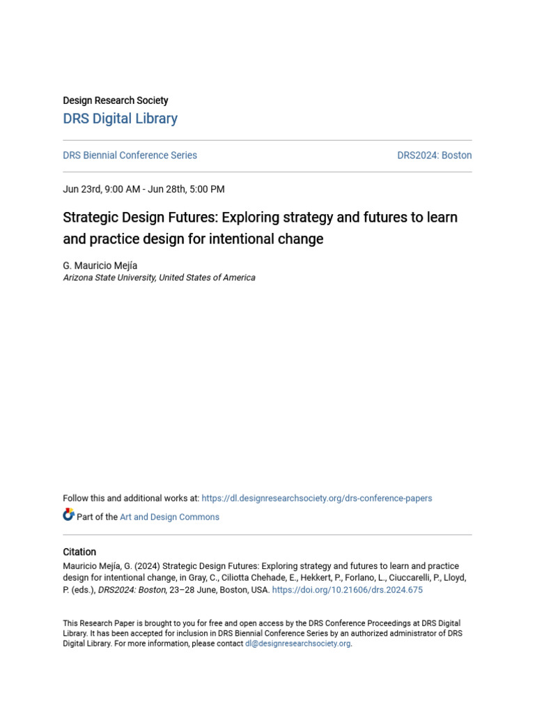 Strategic Design Futures for Change | PDF | Design | Evaluation