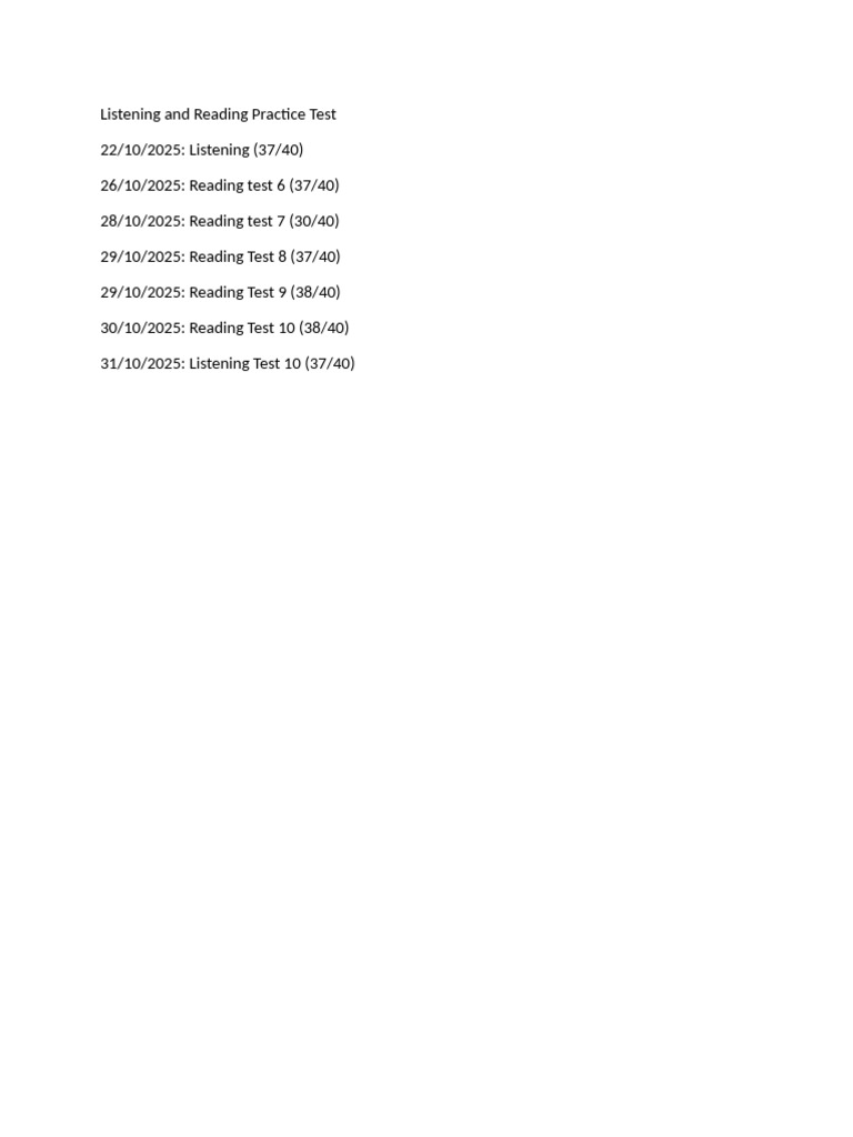 Listening and Reading Practice Test | PDF