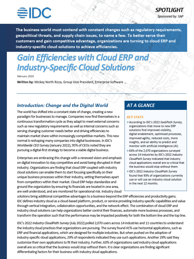 Cloud ERP + Industry Cloud Solutions Winning Formula For Success | PDF | Enterprise Resource ...