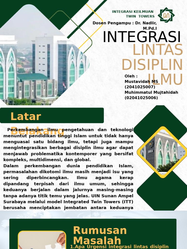 Integrasi Lintas Disiplin Ilmu | PDF