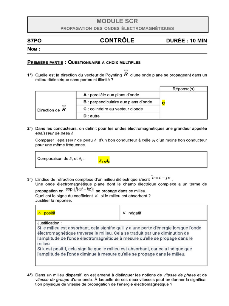 Corrige Sujet 1 | PDF