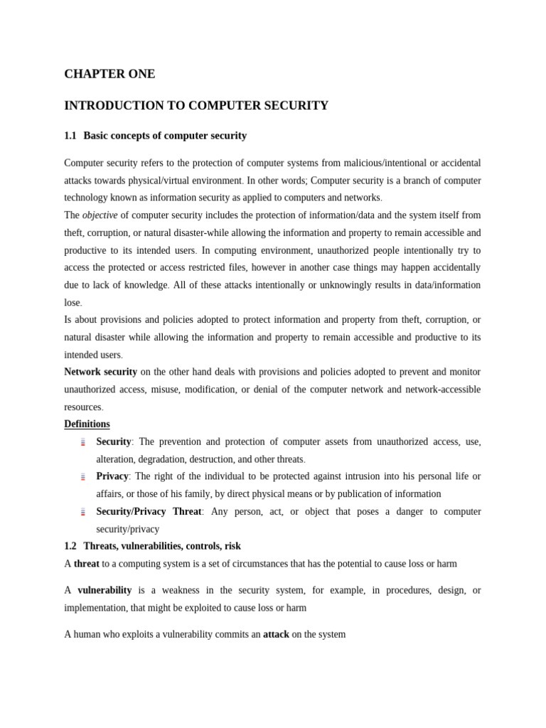Introduction to Computer Security Concepts | PDF | Computer Virus ...