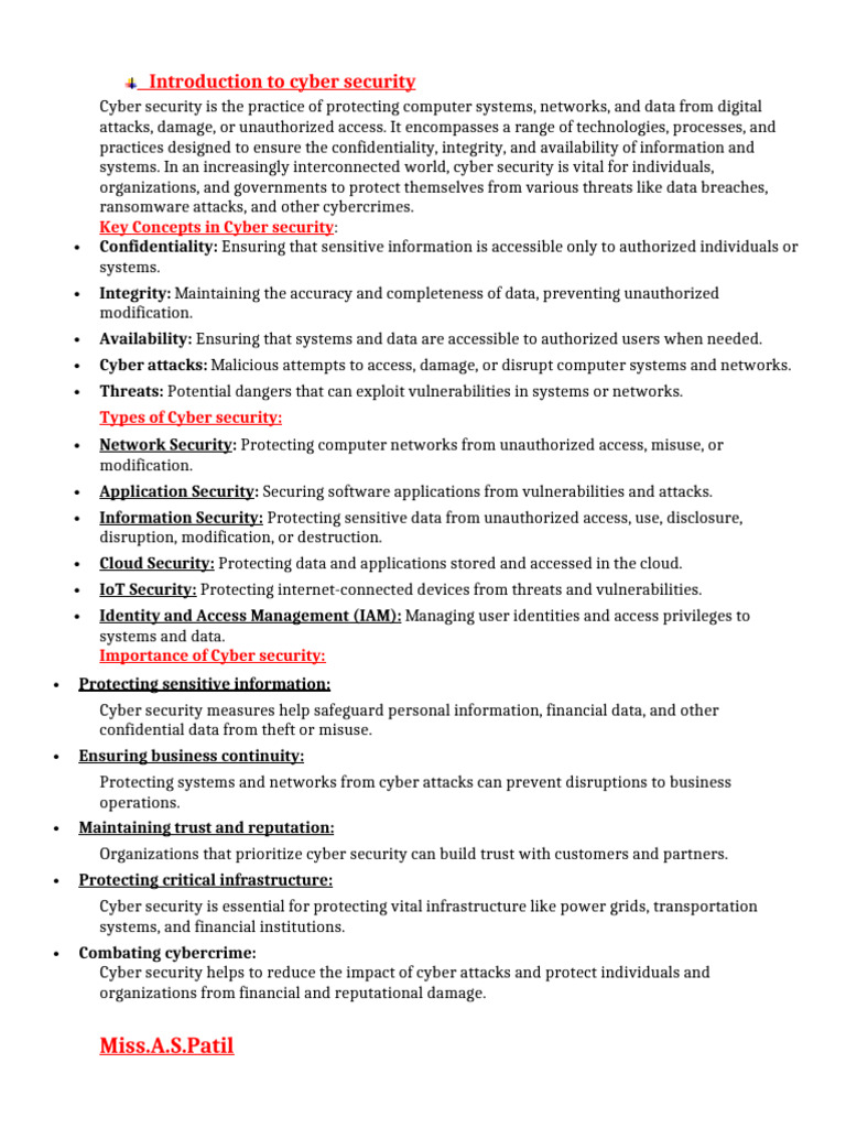 MSC Unit No-1 Cyber Security 1.1 | PDF | Security | Computer Security