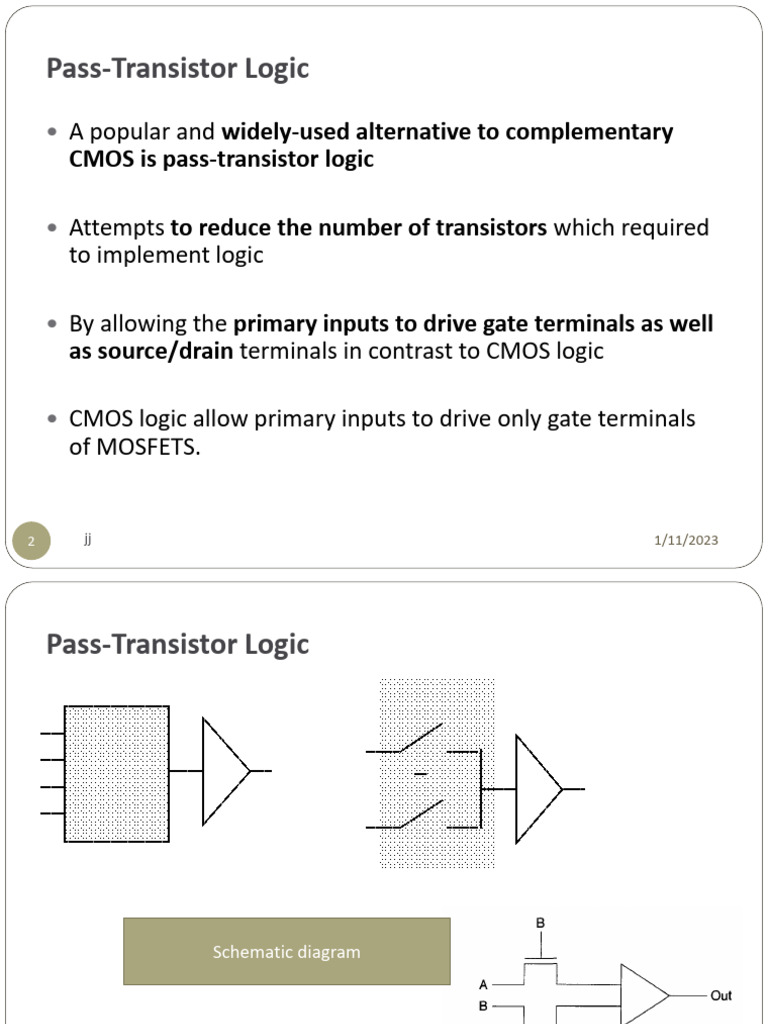 Pass-Transistor Logic Overview | PDF | Logic Gate | Cmos