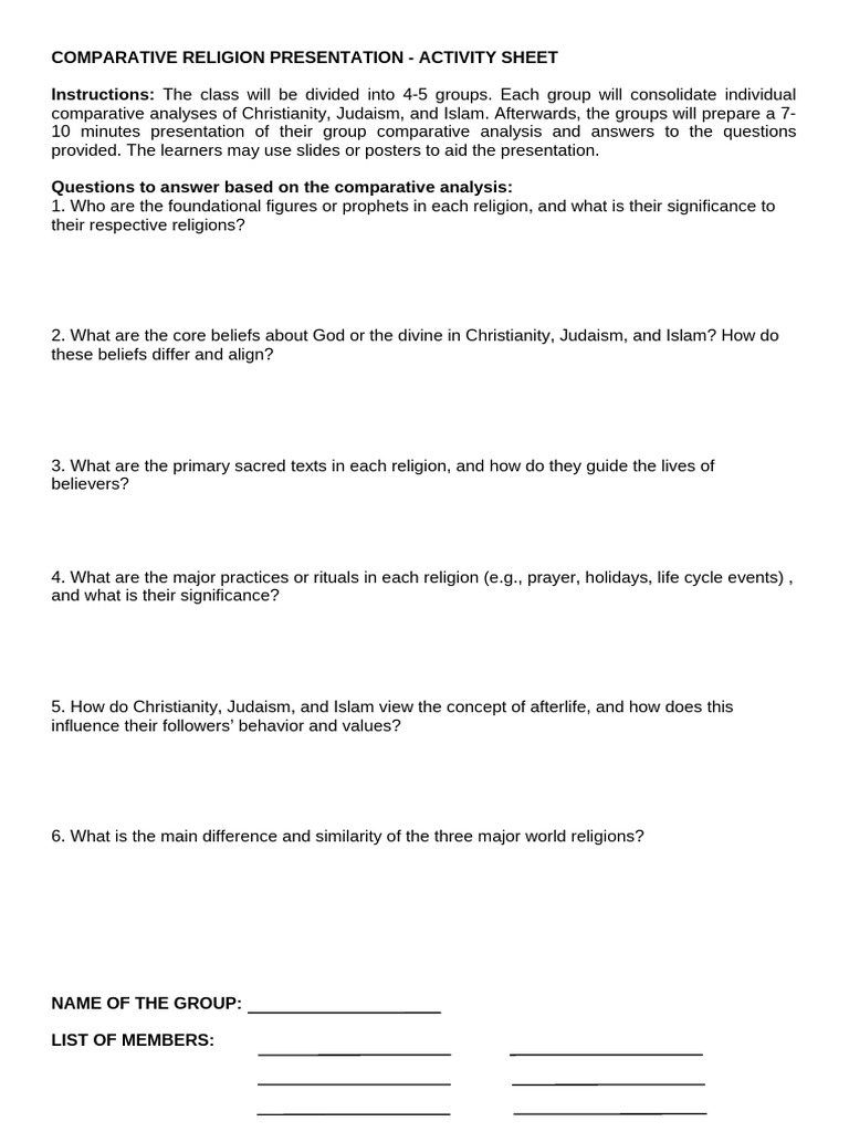 Comparative Religion Presentation | PDF
