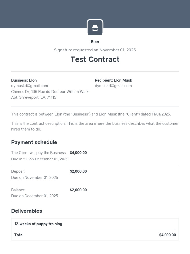 Puppy Training Contract with Elon Musk | PDF | Payments | License