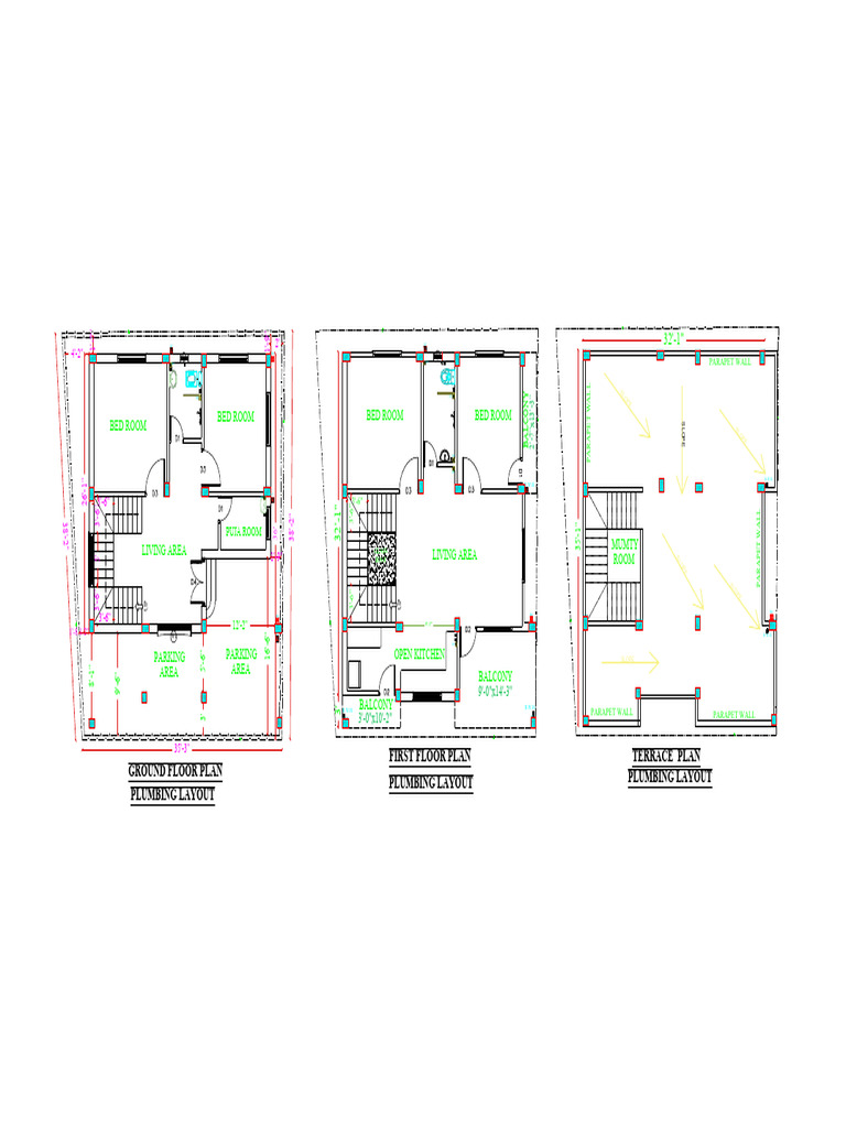 Plumbing Plan of Dinesh Ji Home | PDF | Building Engineering | Architectural Design
