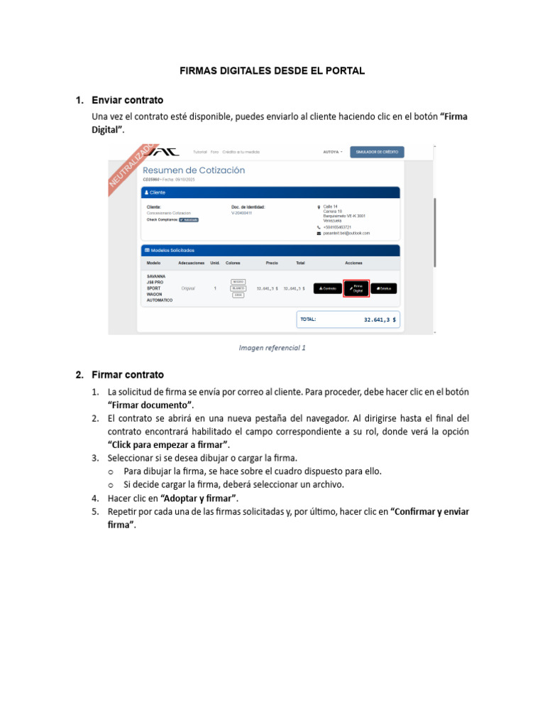 Firmas Digitales Desde El Portal | PDF