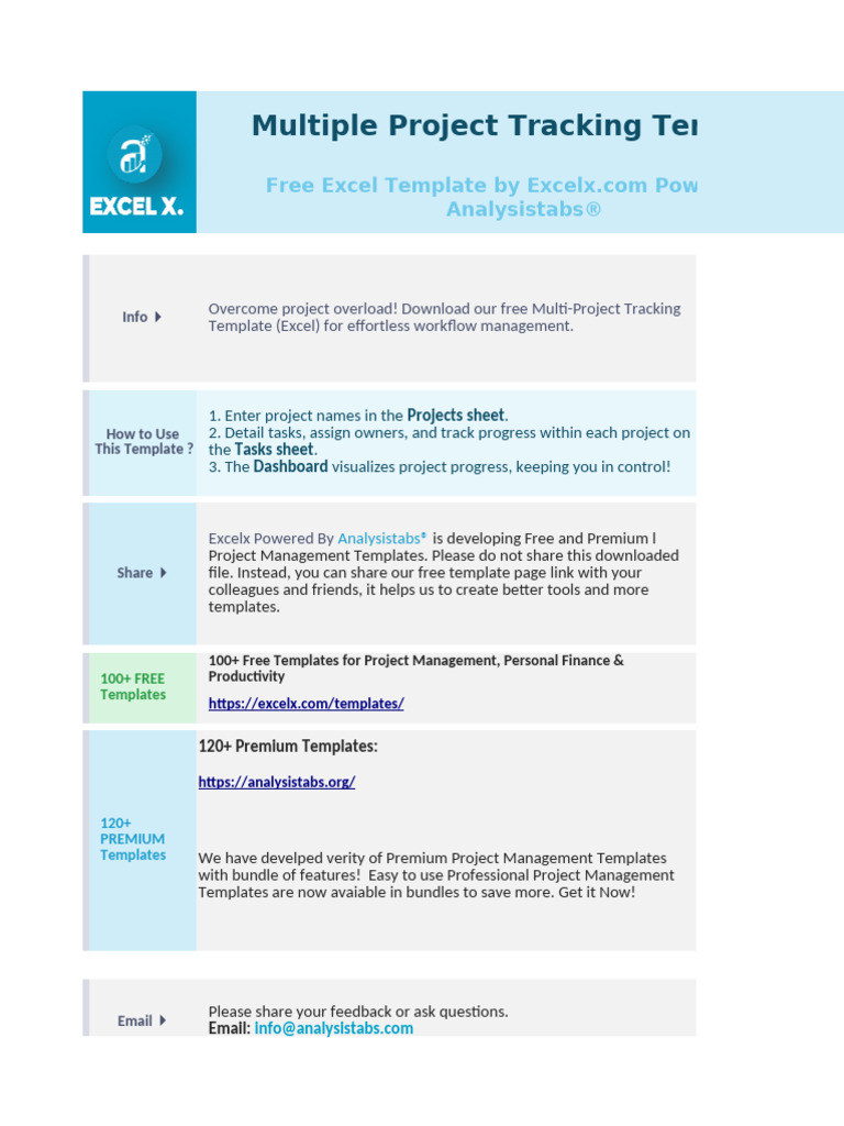 Multiple Project Tracking Template Excelx Year2025 | PDF | Microsoft ...