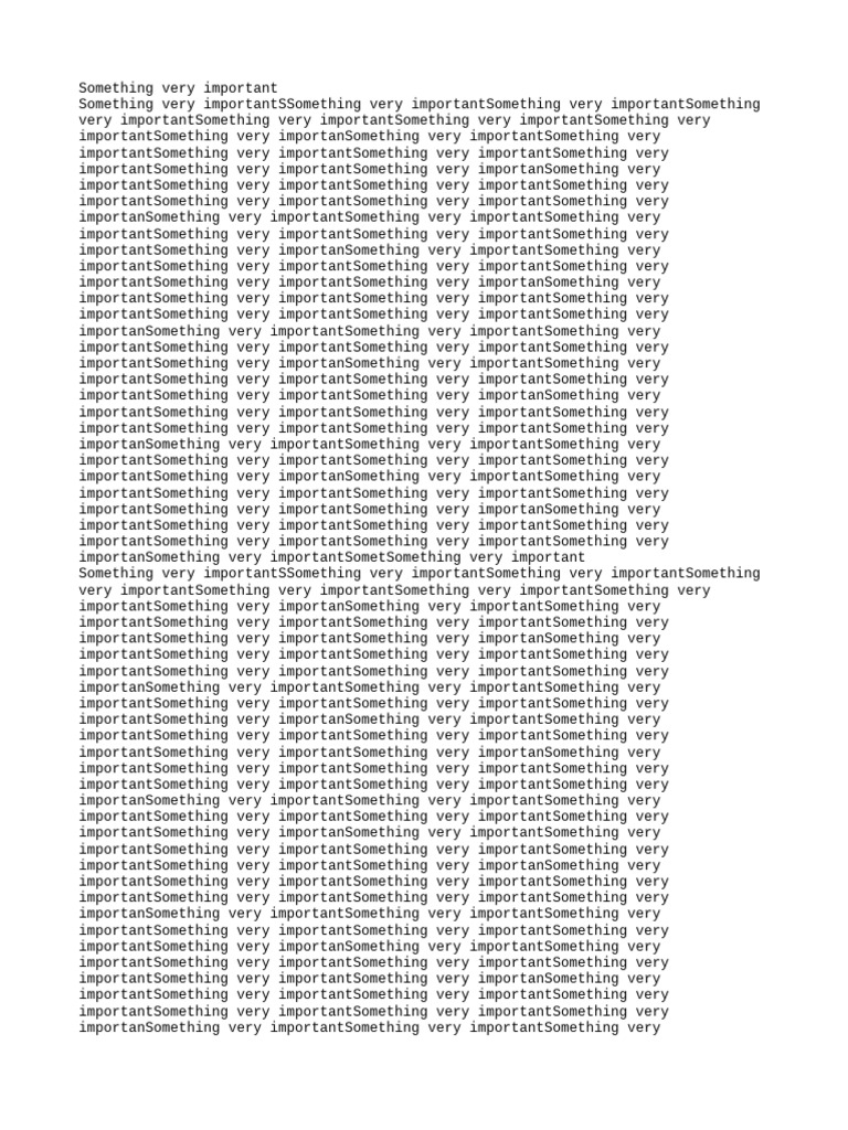 Something Important | PDF