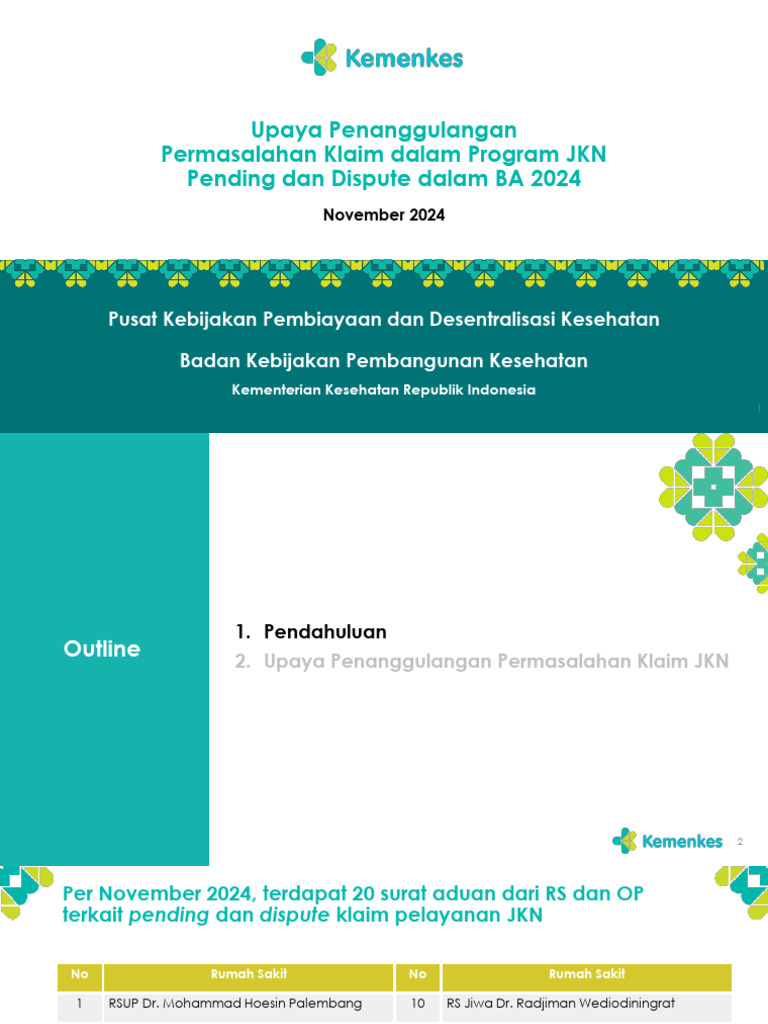 Audit Pending Dan Dispute Klaim - BA 2024 | PDF