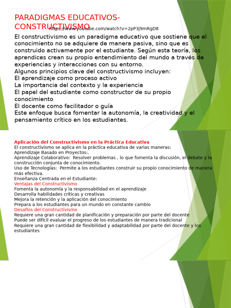Paradigmas Educativos - B3 | PDF | Aprendizaje | Constructivismo ...