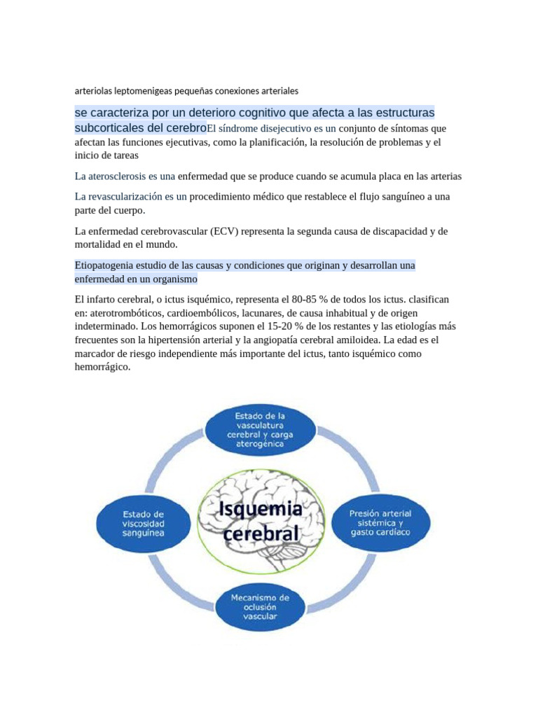 Acv Resumen | PDF | Carrera | Isquemia
