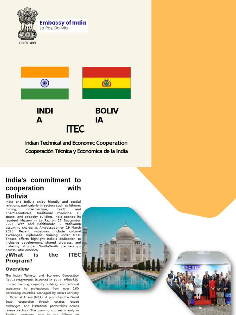 ITEC Programme - India's Partnership With Bolivia | PDF | Economies