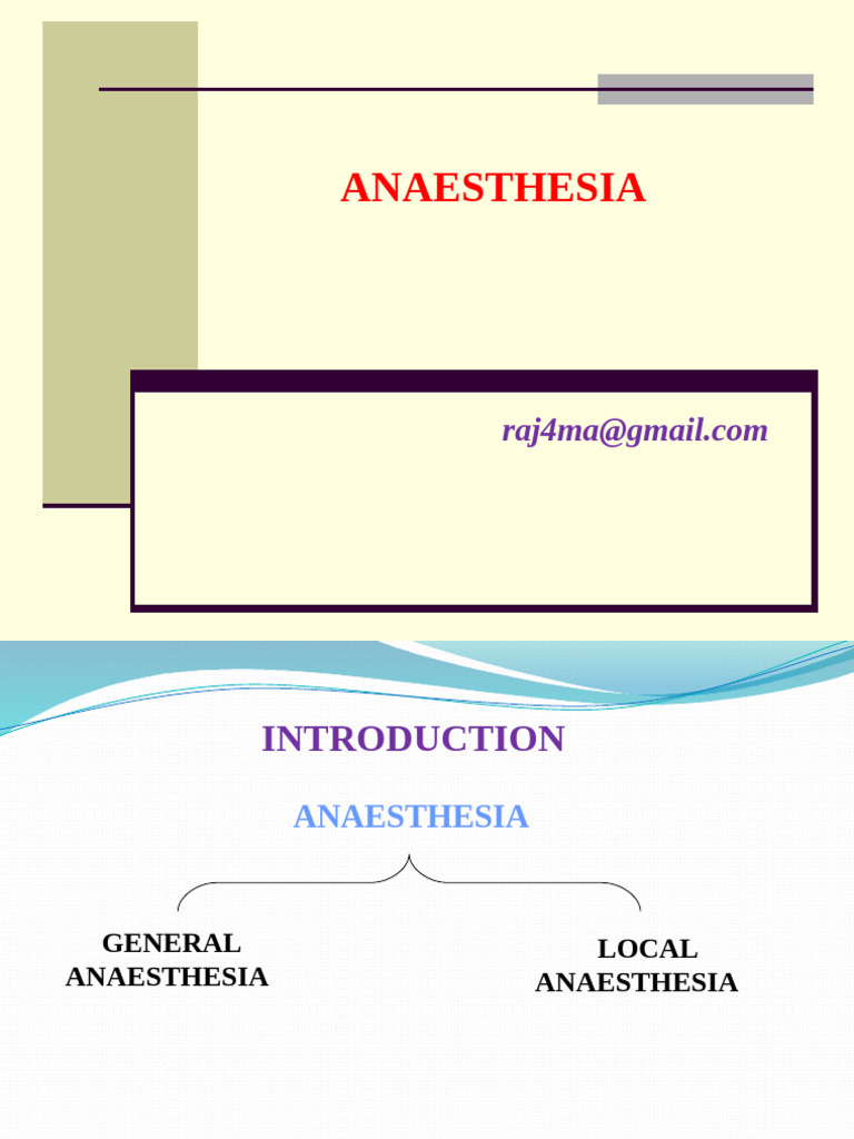 Understanding Anaesthesia Types and Uses | PDF | Anesthesia | Medical ...