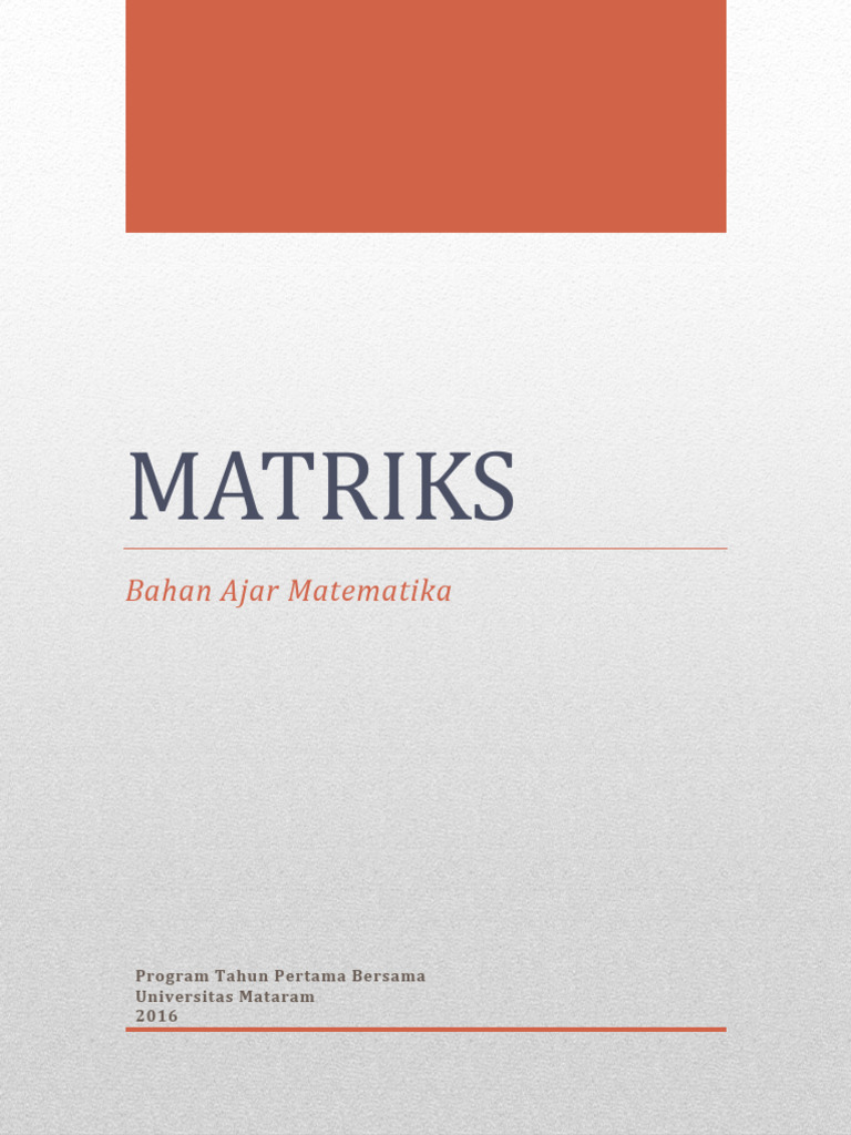Konsep dan Operasi Matriks dalam Matematika | PDF