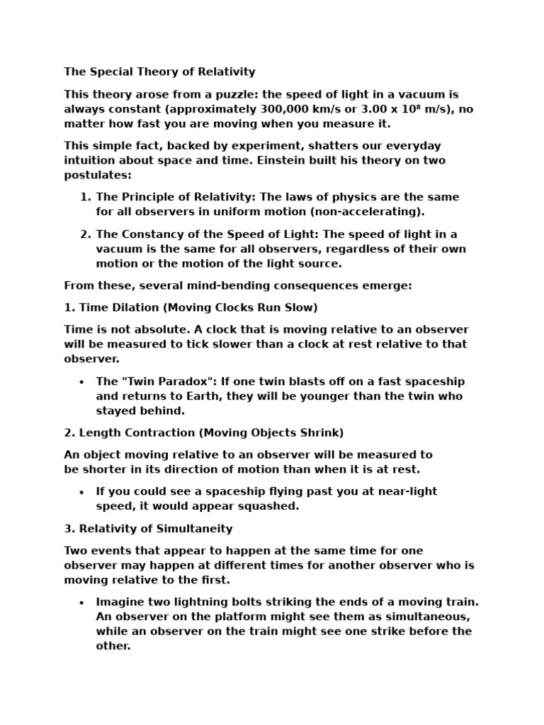 The Theory of Relativty 7889 | PDF | Gravity | General Relativity