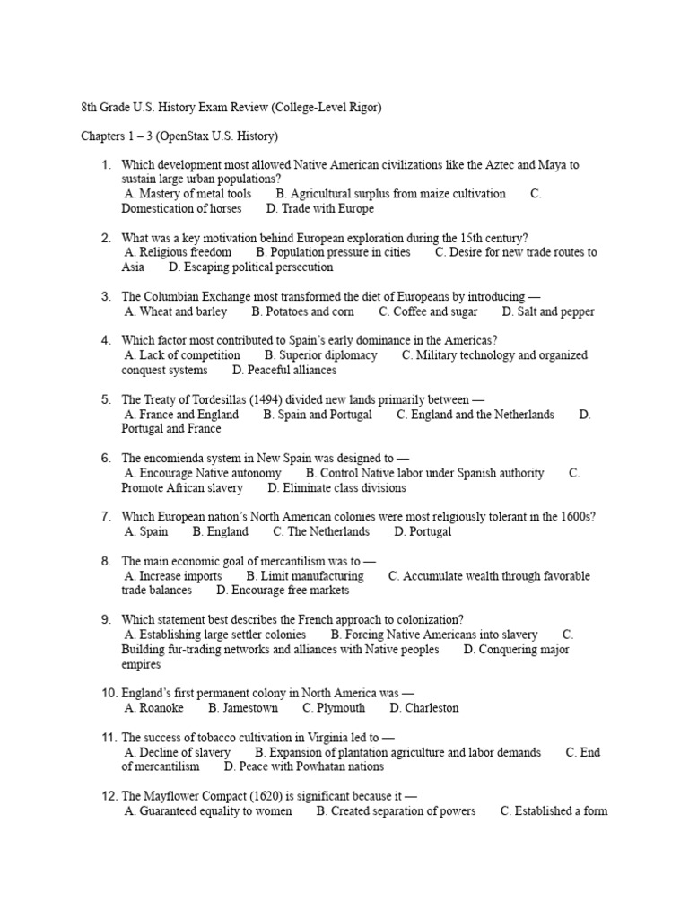 CH 4 US History Review | PDF