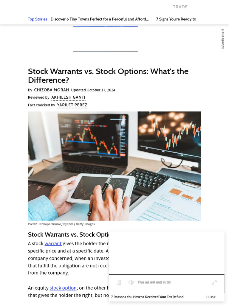 Stock Warrants vs. Stock Options - What's The Difference | PDF | Option ...