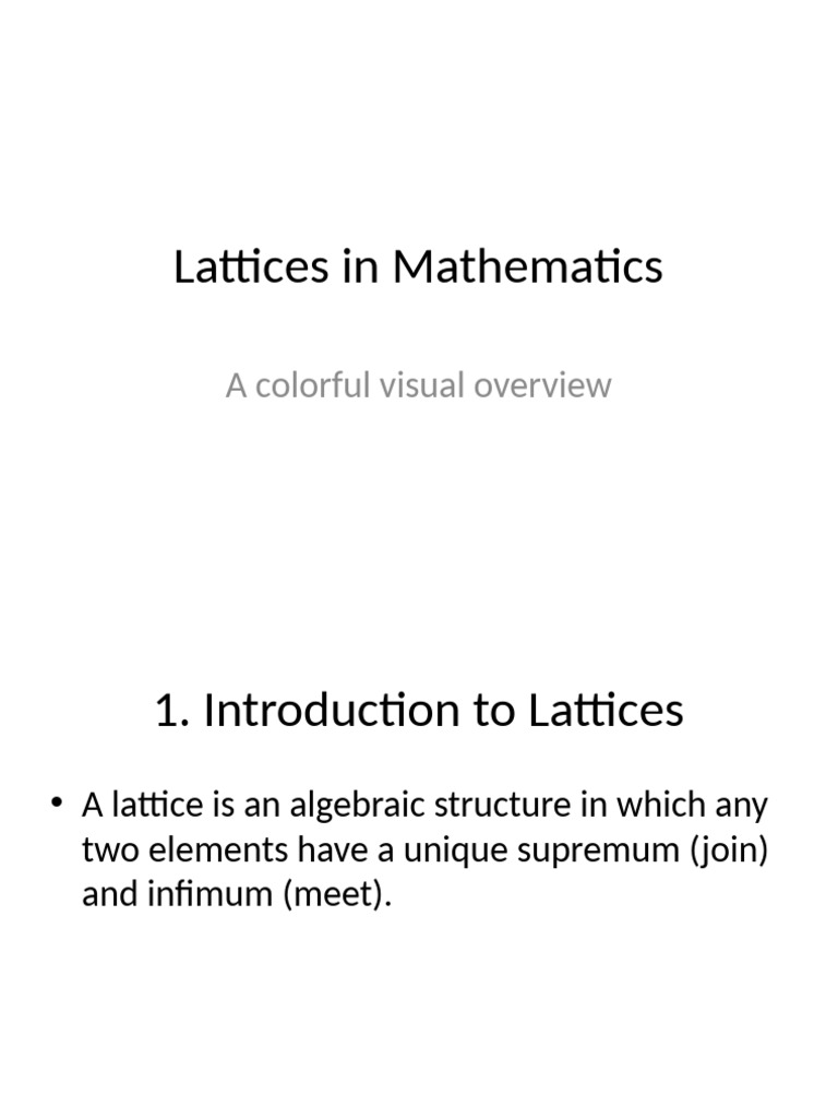 Lattices in Mathematics | PDF