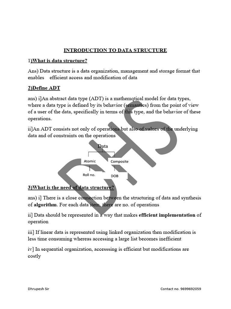 CHP 1 Introduction To Data Structure | PDF | Time Complexity | Computer Programming