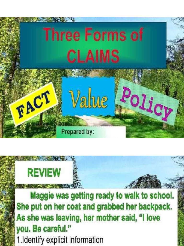 Claims Fact Policy Value | PDF