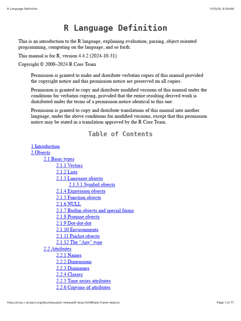 R Language Definition | PDF | Parameter (Computer Programming) | Data Type