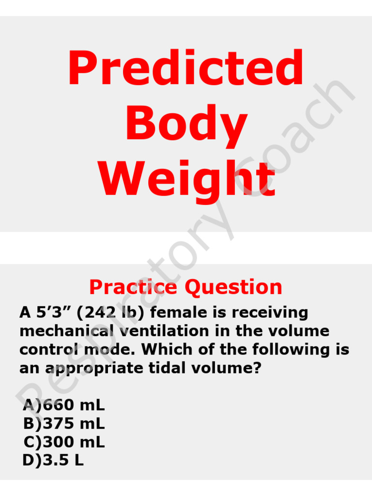 Calculating Predicted Body Weight | PDF