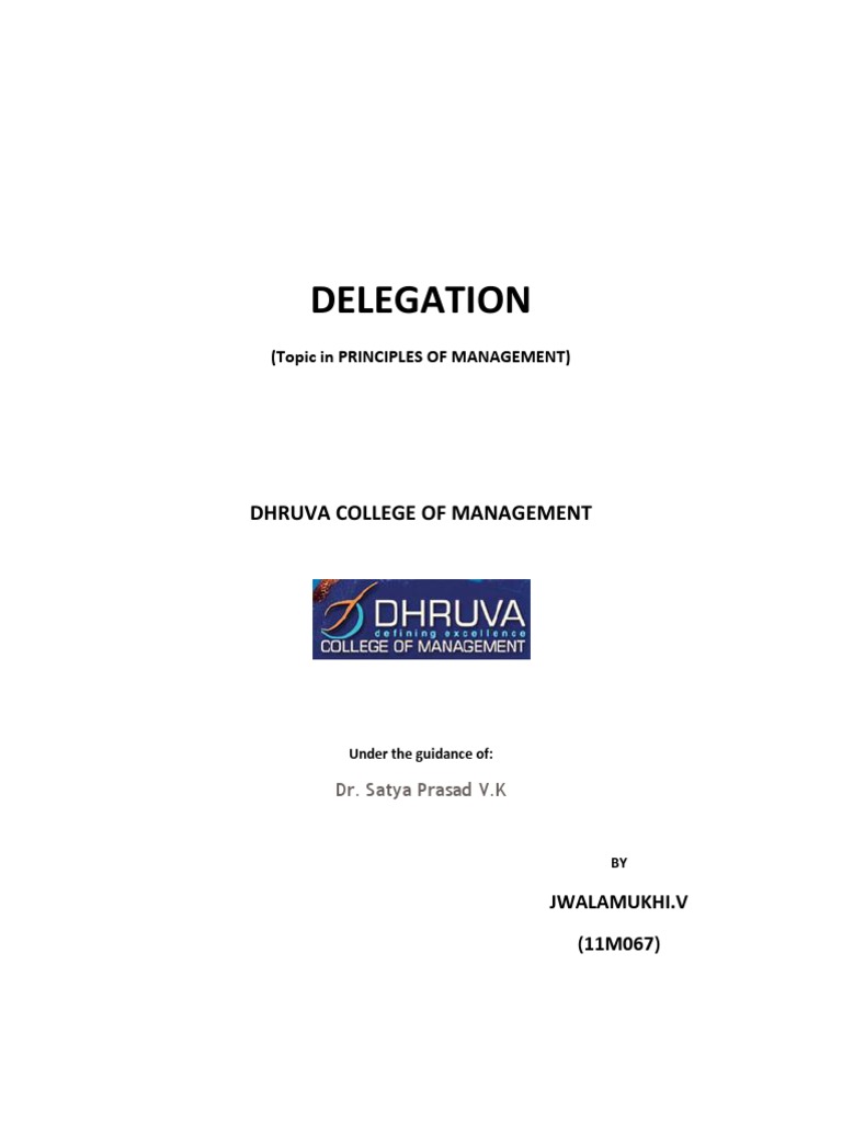 Delegation | PDF | Hierarchy | Accountability Delegation | PDF | Hierarchy | Accountability