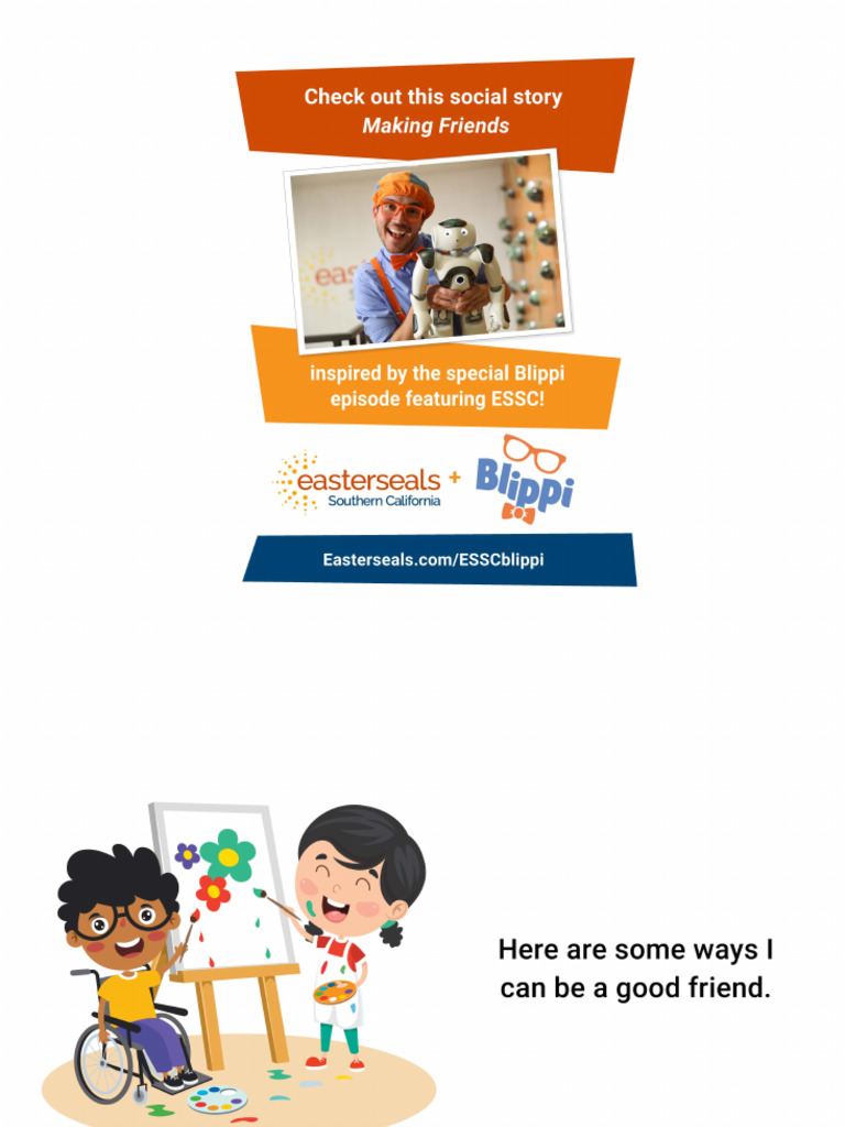 Blippi Social Story Making Friends | PDF