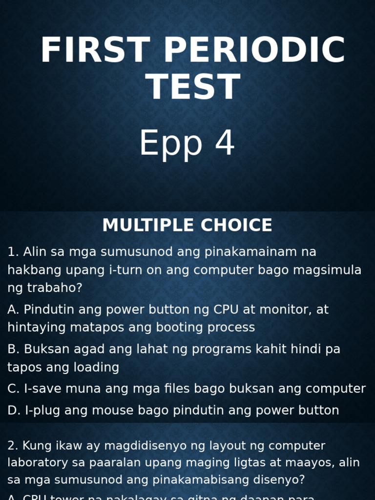 First Periodic Test Epp 4 | PDF