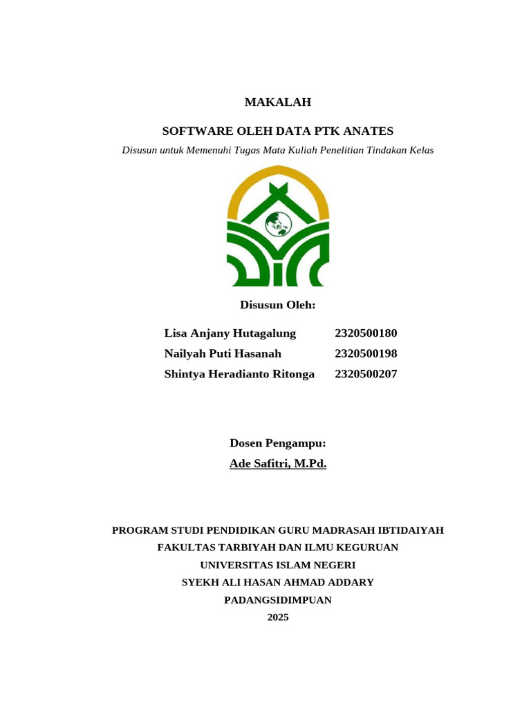 Analisis Software ANATES untuk PTK | PDF