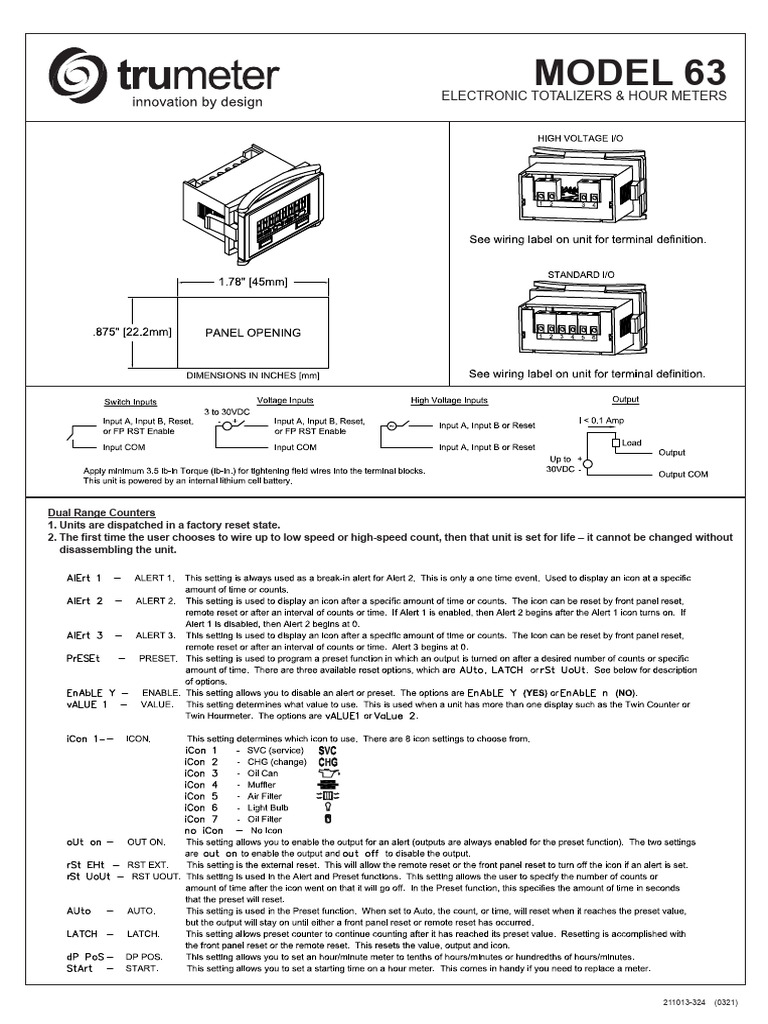 Trumeter 6320-2500-0000 | PDF