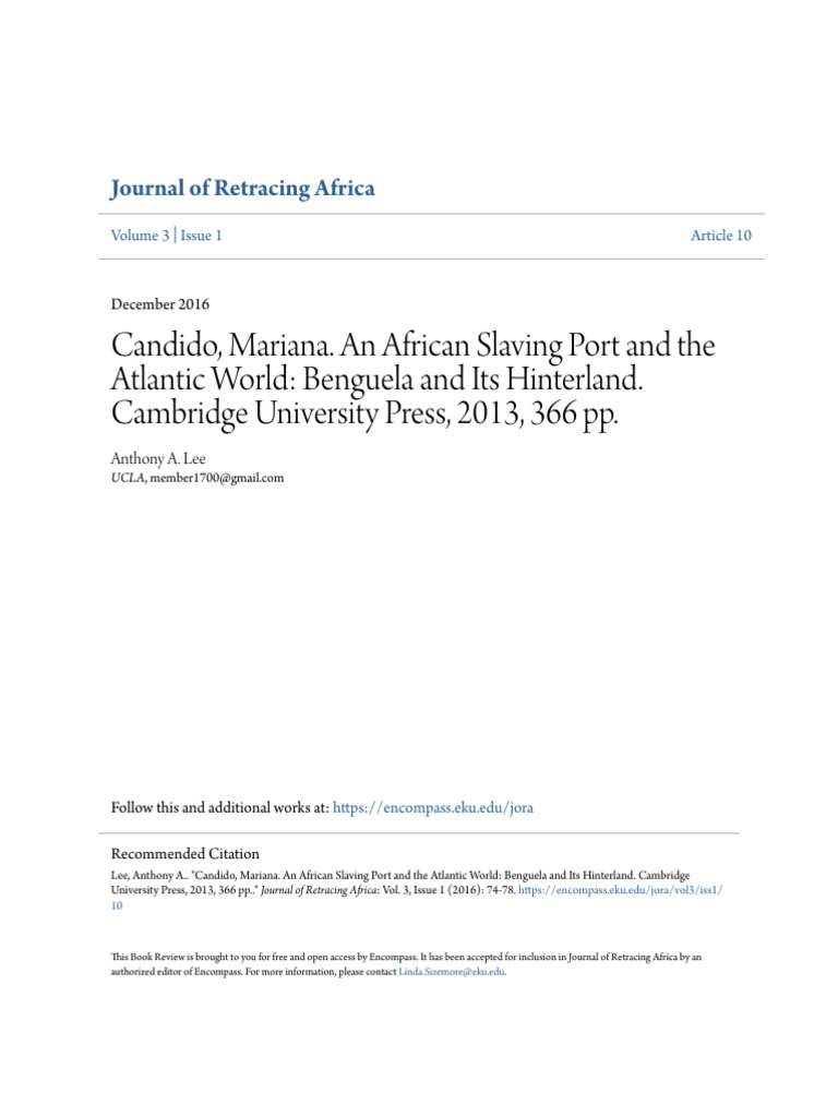 Benguela's Role in the Atlantic Slave Trade | PDF | Atlantic Slave ...