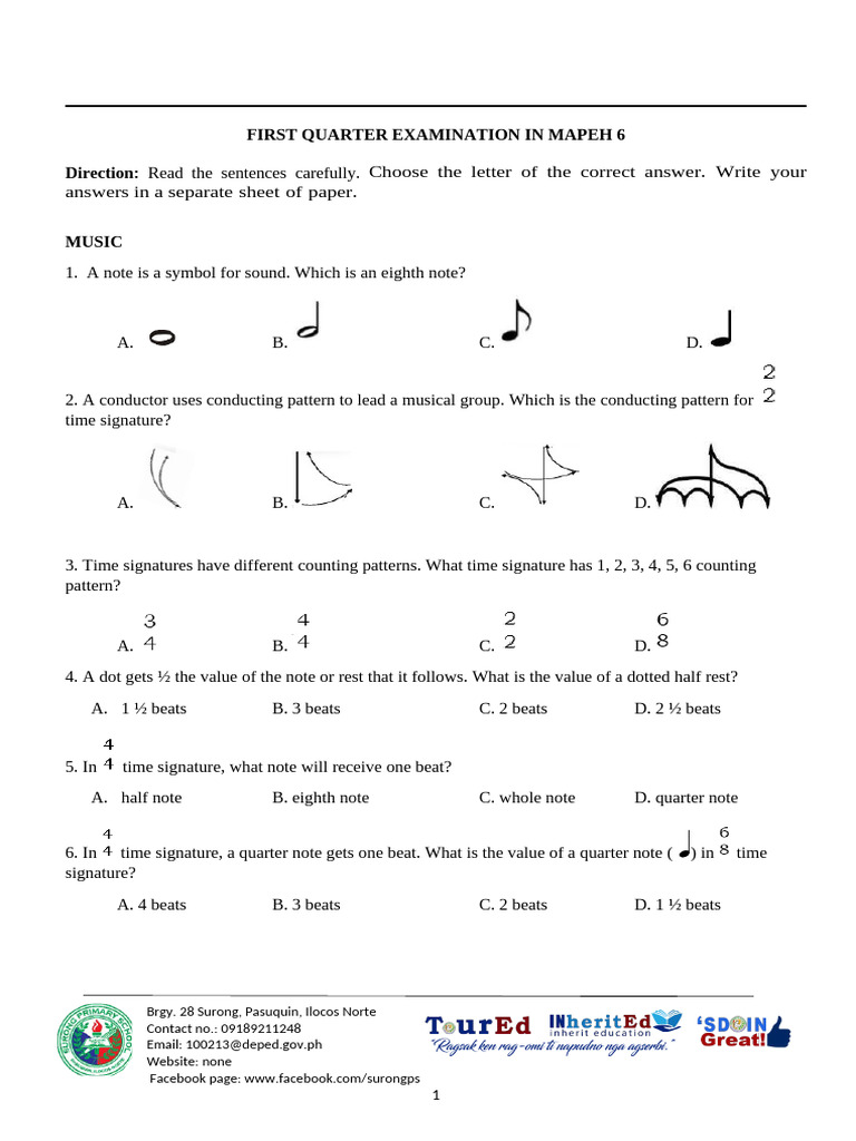 MAPEH 6 1ST QUARTER - Docx Final1 | PDF | Cartoon | Logos