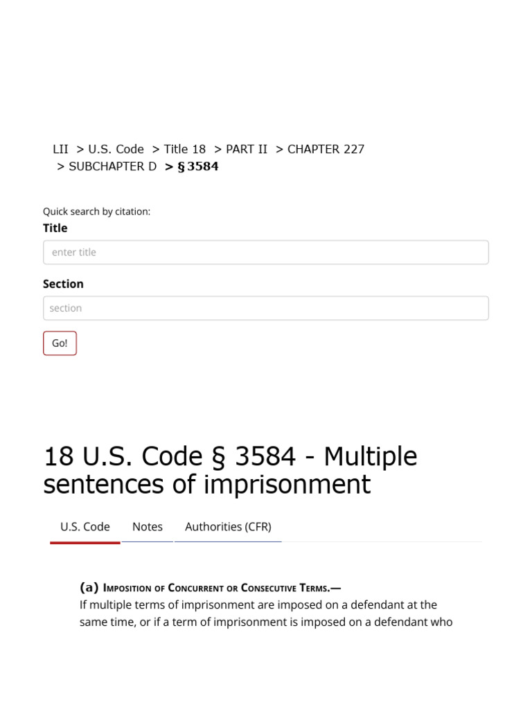 18 U.S. Code 3584 - Multiple Sentences of Imprisonment - U.S. Code - US ...